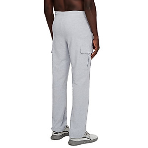 Willit Men's Cotton Yoga Sweatpants Athletic Lounge Pants Cargo Open Bottom Joggers Straight Leg Casual with Pockets Light Gray XL