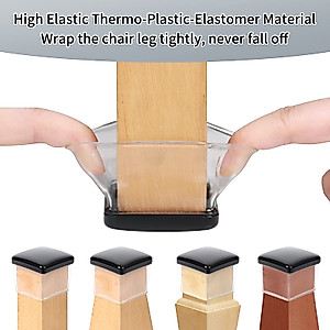 24 PCS Extra Large Clear Chair Leg Sliders for Carpet, Square Chair Glides Carpet, Teflon Furniture Pads, Chair Leg Floor Protectors Caps for Carpet, Table Chair Leg Cups Covers (Fit 1.45" - 2")
