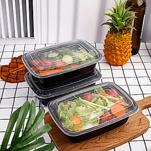 LIYH 50pcs Meal Prep Container 1 Compartment,45oz Food Storage Containers with Lids,Bento Box,Reusable BPA Free Lunch Boxes,Microwave Dishwasher Safe.
