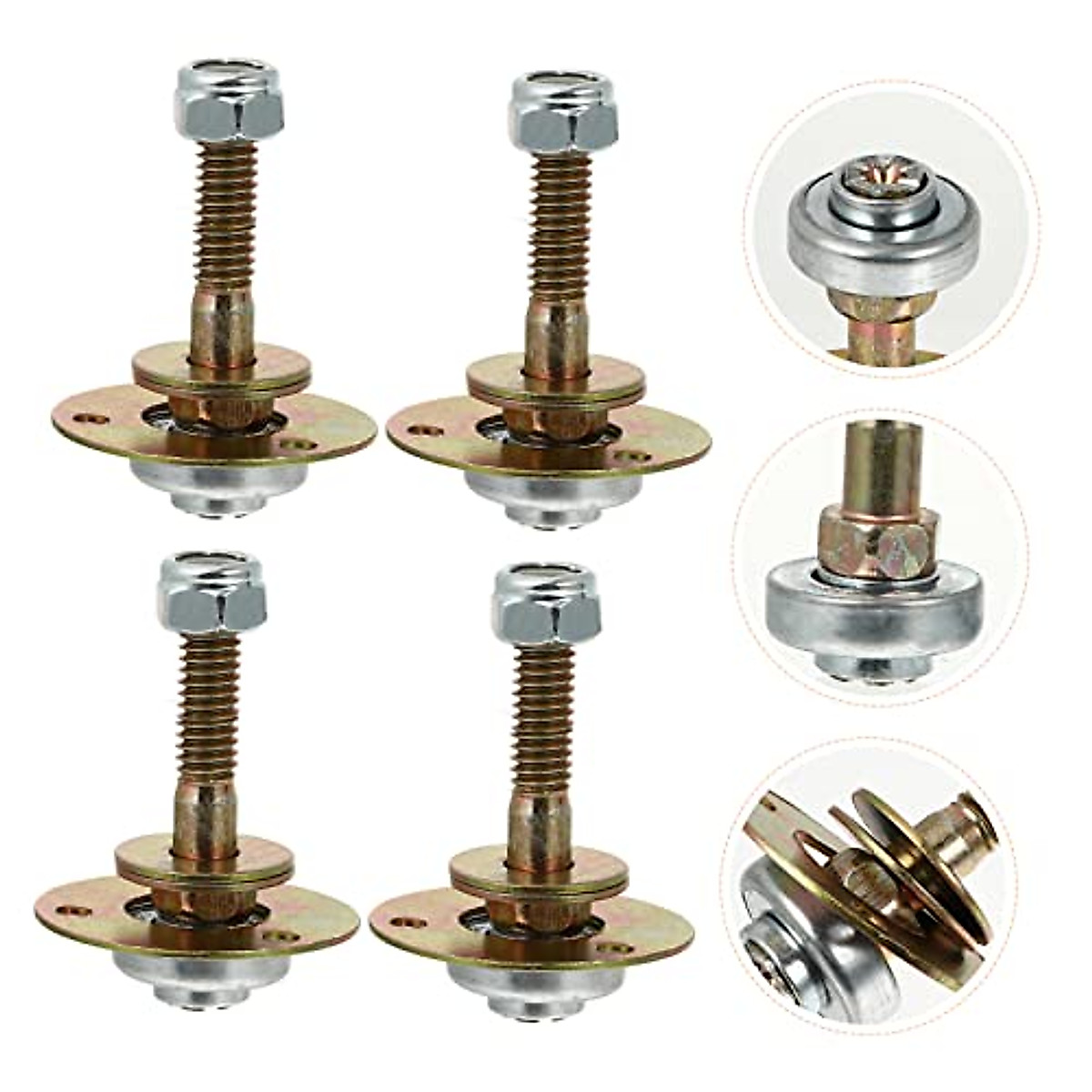 Yardwe 4pcs Rocking Chair Bearing Furniture Bolts Gaming Chair Accessories Rocker Glider Connecting Piece for Rocking Chair Dining Room Chair Screws Glider Rocker Parts Rocking Chair Part