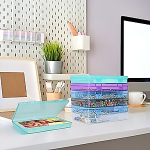 Bluedale Photo Storage Box with Zipper, 10 Inner 4 x 6 Photo Cases Hold 1000 Pictures, Waterproof Photo Organizer Containers, Scrapbook Keeper with Handle for Seed, Picture, Craft Storage