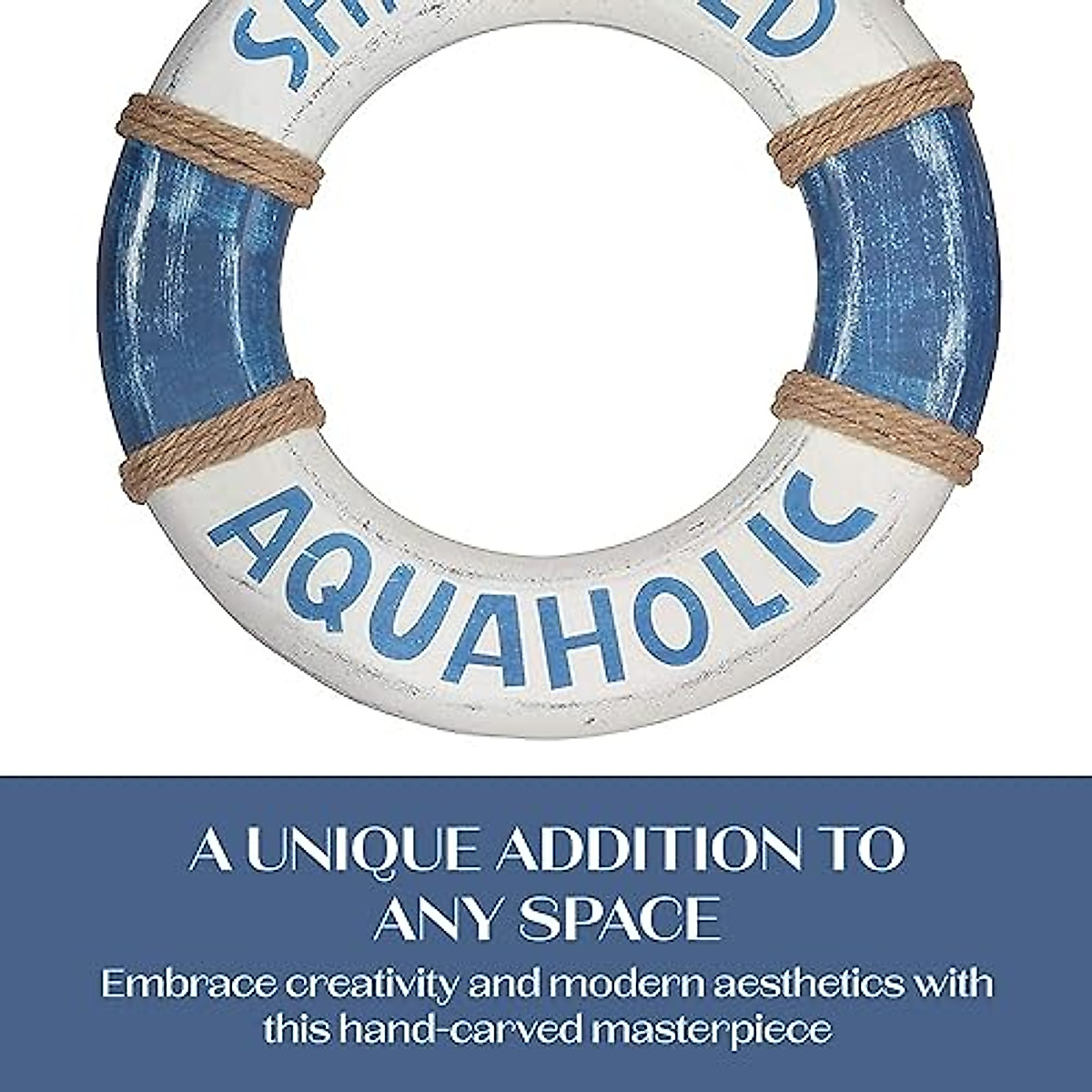 MEANT2TOBE Tiki Bar Hut, Hand Carved Buoy Cute Lifesaver Rings “Ship Faced Aquaholic” & “Caution Drunks at Play”, Sign Pool Decorations, Beach Décor Life Ring, Tiki Bar Decorations