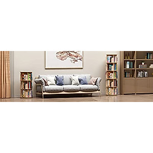 3 Tier 360° Rotating Stackable Shelves Bookshelf Organizer 360 Display Rotating Bookshelf Wood Book Shelf Organizer for Bedroom, Living Room, Study Room - Intexca