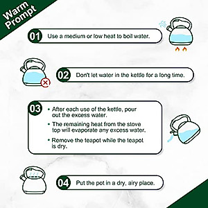 Greenual Tea Kettle, 3.2 Quart Loud Whistling Tea Kettle Stovetop, Food Grade Stainless Steel Teapot for Stovetop, Anti-Rust Tea Pot with Cool Touch Ergonomic Handle(Red)