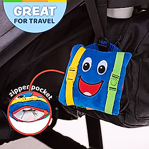 Buckle Toy - Boomer Square - Learning Activity Toddler Plane Travel Essential Toy - Develop Motor Skills and Problem Solving