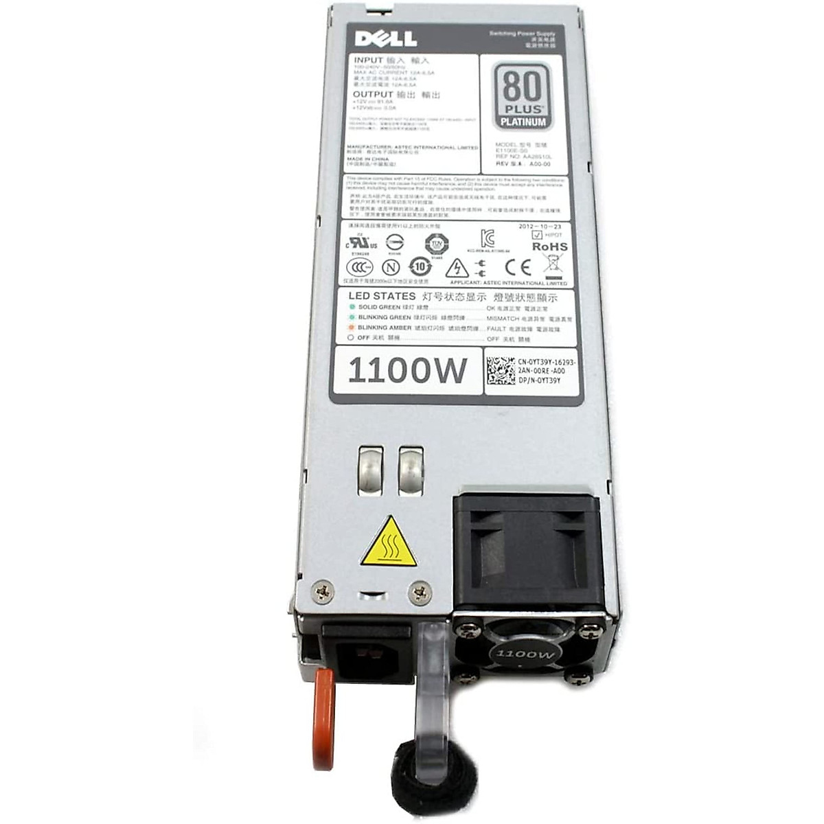 Dell PowerEdge R520 R620 R720 R720XD R820 R920 T320 T420 T620 PowerVault DX6112 SN Server Power Supply 1100 Watt GYH9V YT39Y W933G NTCWP 38GYJ GDPF3 HT6GX 331-5926 (Renewed)