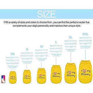 Paiaite Expressive Pet Vest: Sleeveless Dog Shirt with 'I Love My Mommy' Slogan, Ideal for Chihuahuas, Poodles, Yorkies, and More - Adorable Design, Ultimate Comfort, Easy Maintenance! Yellow Small