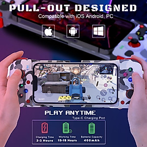 Koiiko Mobile Game Controller Gamepad for iPhone iOS Android PC: Works with iPhone 15/14/13/12/11/X, iPad, Samsung Galaxy, TCL, Tablet, Apex Legends, Call of Duty - Directly Play