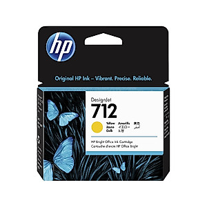 HP 712 Yellow 29-ml Genuine Ink Cartridge (3ED69A) for DesignJet T650, T630, T230, T210 & Studio Plotter Printers