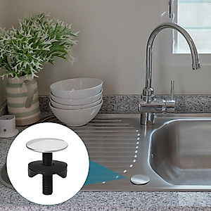 2 Pack Stainless Steel Kitchen Faucet Sink Hole Cover Kitchen Faucet Sink Plug Black Countertop Hole Cover Stainless Sink Plugs Caps for Top Holes