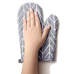 Win Change Oven Mitts and Potholders BBQ Gloves-Oven Mitts and Pot Holders with Recycled Infill Silicone Non-Slip Cooking Gloves for Cooking Baking Grilling (4-Piece Set,Grey)