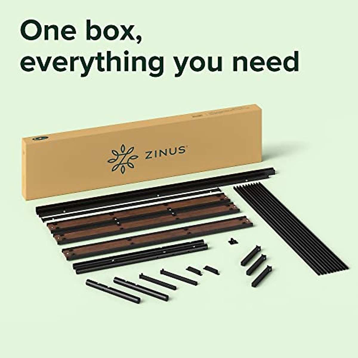 ZINUS Roman Bamboo and Metal Platform Bed Frame / No Box Spring Needed / Easy Assembly, Full