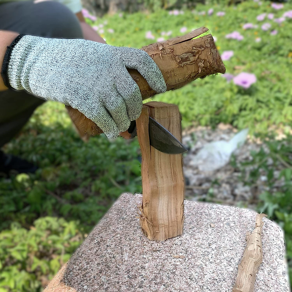 HARERUYO Fixed Blade Hunting Knife Outdoors Knife with Leather Sheath for Capming Survival Stainless Steel / 5.5 Inch Blade