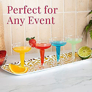 Prestee 24 Clear Plastic Coupe Glasses, 4oz - Champagne Glasses Plastic Disposable, Disposable Margarita Glasses Plastic, Martini, Mimosa, Cocktail Cups, Taco Party, Cinco de Mayo Party Decorations