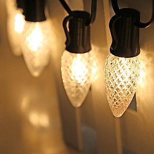 EMYMLIGHT 25 Pack C9 Led Replacement Christmas Light Bulb, Warm White C9 Shatterproof Led Bulbs for Indoor Outdoor Decorative String Light, E17 Base