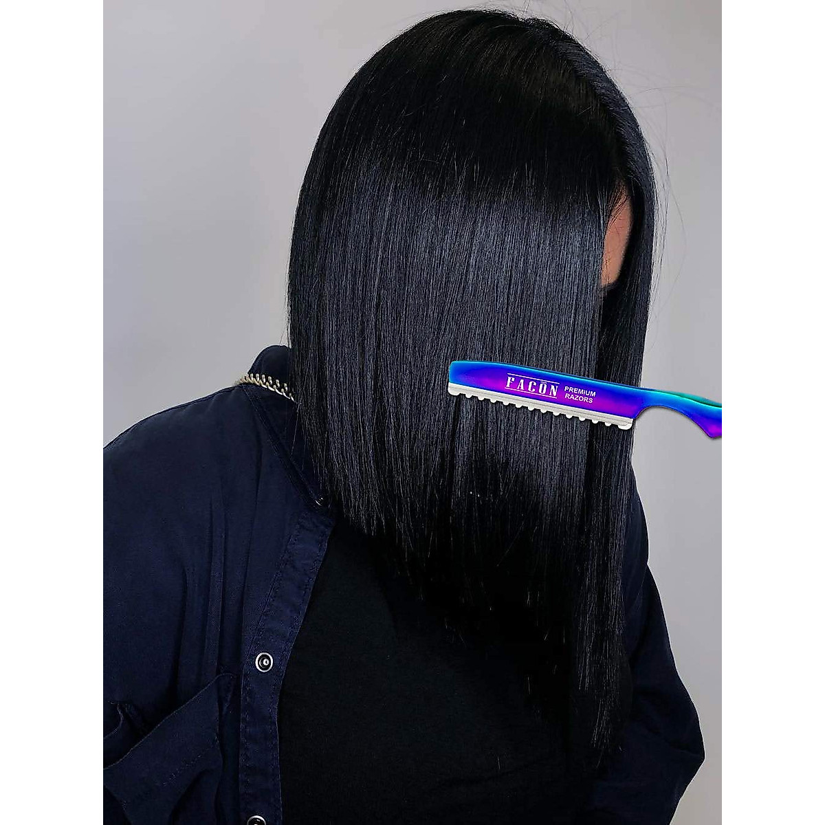 Facón Professional Hair Styling Thinning Texturizing Cutting Razor + 10 Replacement Blades