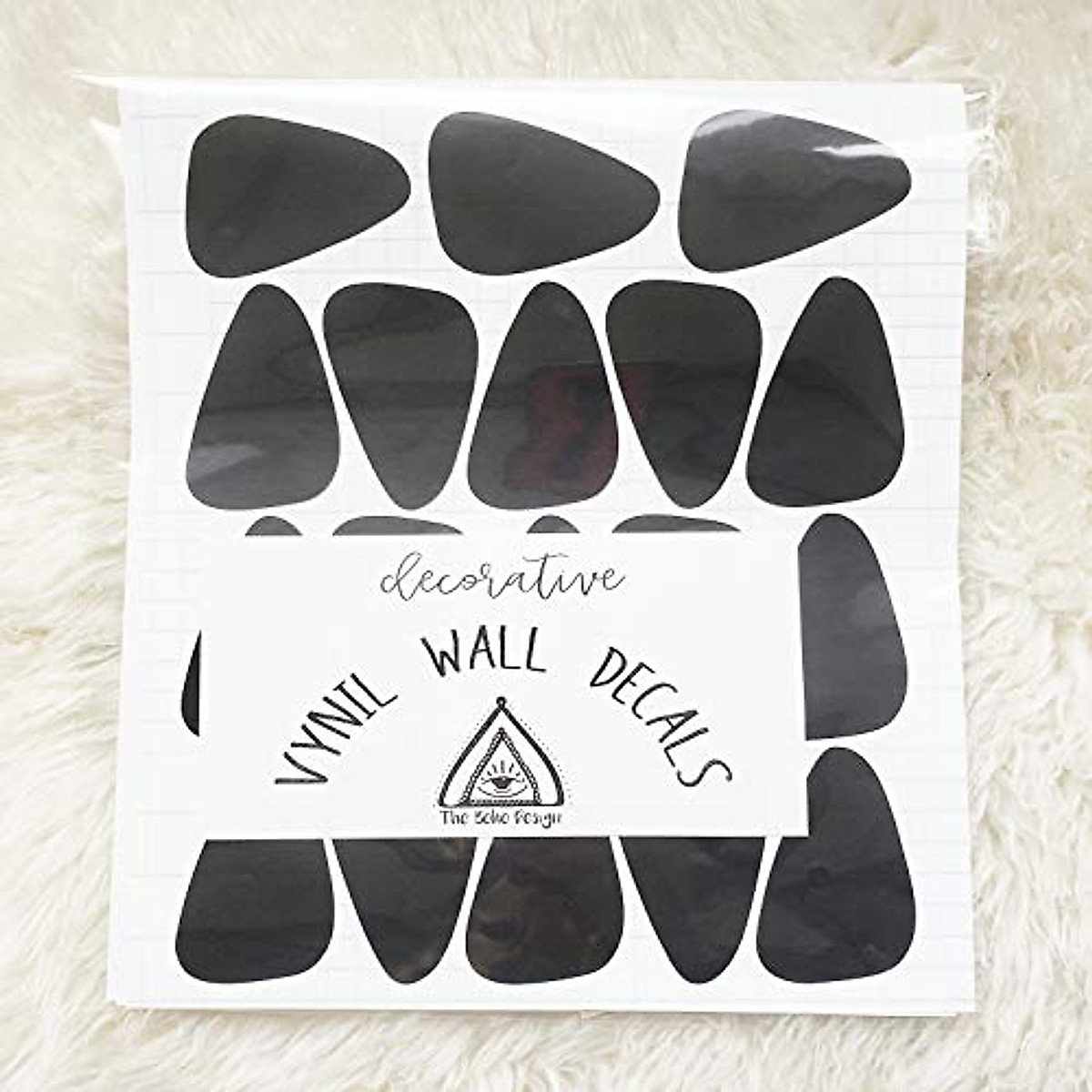 The Boho Design Vieli Arte Filled Triangles Hand Drawn. Wall Vinyl Sticker Decal Decor Nursery 67 psc. Adhesive Tribal Triangle for Kids Baby Bedroom Decoration (Black)