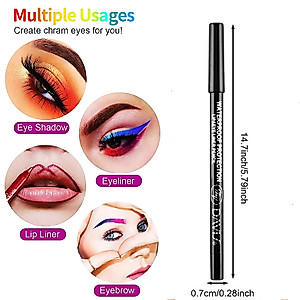 Geruicee 12 Colors Eyeliner Pen Set,Glitter Eyeliner Pencil,Pearl Eyeliner Pencil Waterproof Colored Eyeliners Long-Lasting Professional Eye Makeup Set for Women