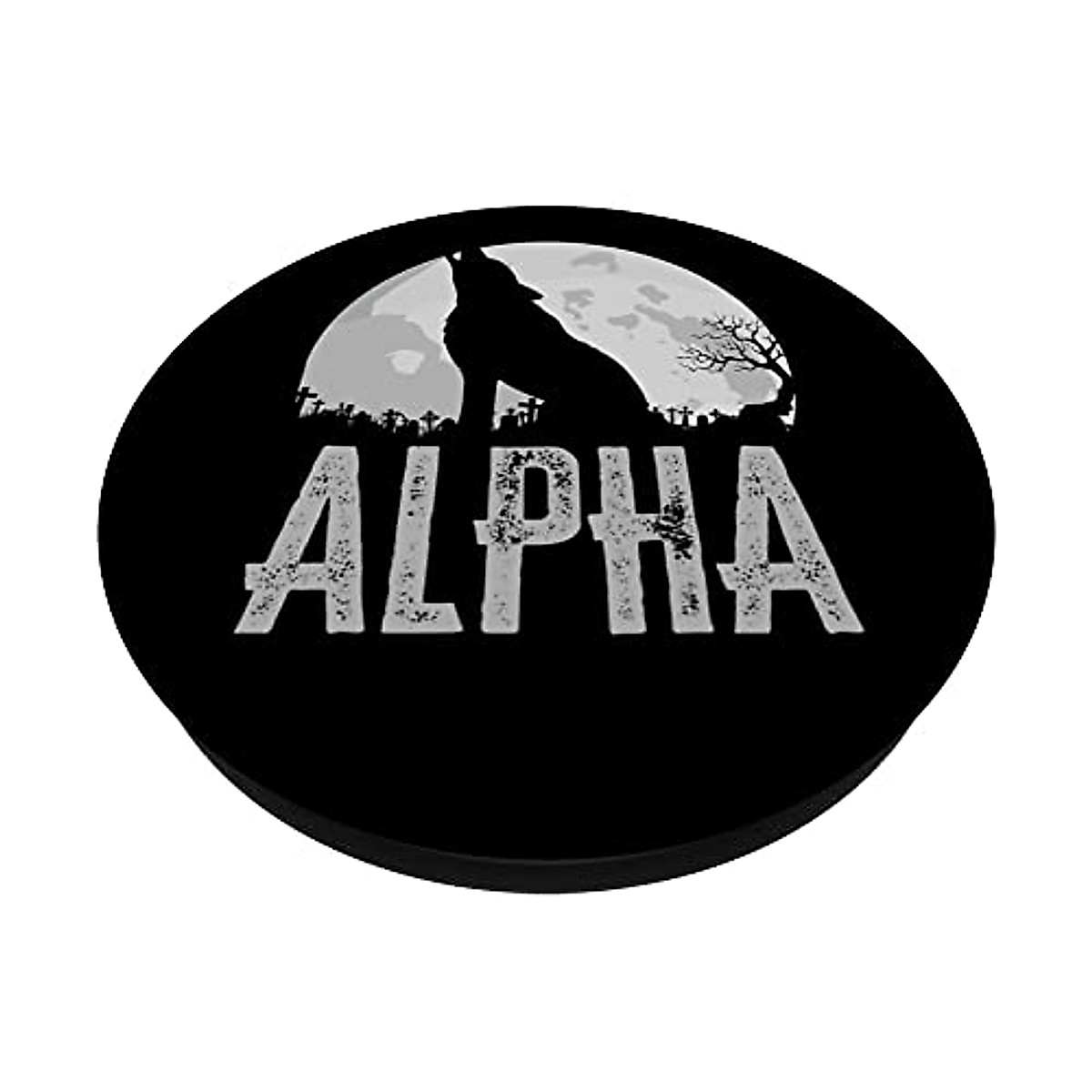 Wolf Howling Silohouette PopSockets Swappable PopGrip