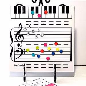 Hztyyier Magnetic Dry Erase Board Note Reading Borad Small Dry Erase Whiteboard for Music Teacher Teaching Piano Teacher