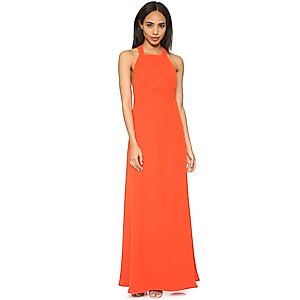 Jill Jill Stuart Women's T-Strap Sleeveless A-Line Gown, Tangerine, 8