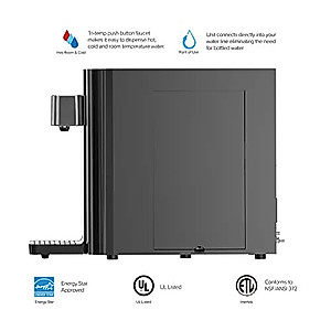 Brio Countertop Bottleless Water Cooler Dispenser with 2 Stage Filtration, Self Cleaning - 2 Stage Water Filters Included