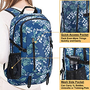 TOMULE Women's Day Hiking Backpack, Lightweight Travel Backpack with Floral Design