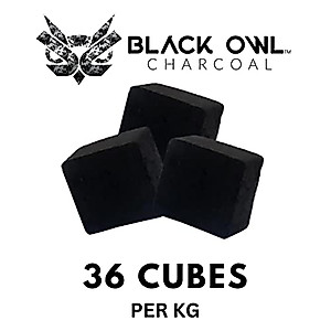 100% Natural Coconut Premium Hookah Shisha Charcoal, 36 XL Cubes, 31x31x31mm, 1Kilo