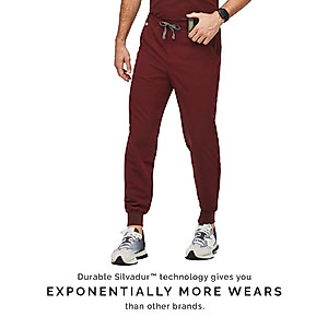 FIGS Tansen Jogger Scrub Pants for Men - Burgundy, Short XL