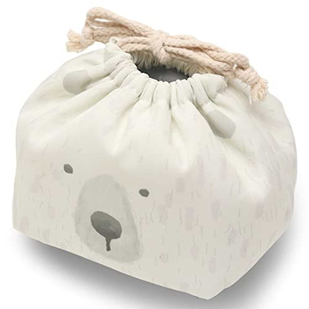 TOYO CASE Animal Lunch Pouch Drawstring Bag Insulation Aluminum Sheet inside POLAR BEAR