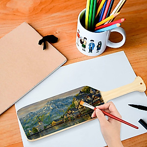 Linkidea 8 Pack Crafts Solid Wood Bulk Pack, Wholesale Multi-Pack 15" Hand-Painted Craft Solid Pine Paddle, Greek Fraternity Paddle, Home Decor Solid Wood Paddle