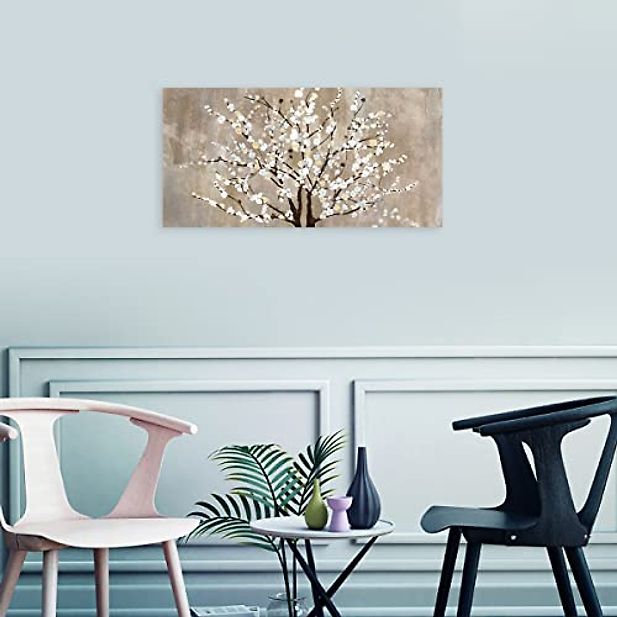 Flower Canvas Wall Art for Living Room Plum Blossom Canvas Wall Pictures for Bedroom Wall Decor Abstract Elegant Floral Canvas Prints Artwork Home Wall Decorations Framed Ready to Hang 20" x 40"