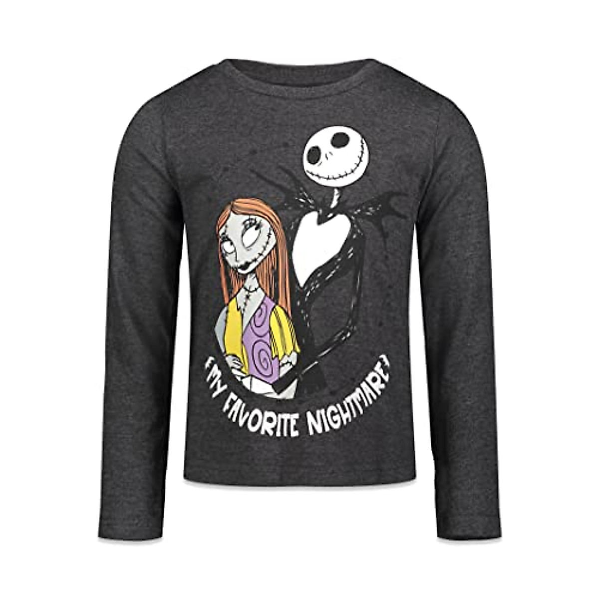 Disney Nightmare Before Christmas Sally Oogie Boogie Toddler Girls 2 Pack Long Sleeve T-Shirts Black/Grey 4T