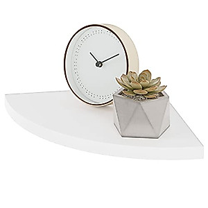 Ballucci Corner Shelf Wall Mount, Wood Floating Corner Shelf, for Bedroom, Living Room, Bathroom, Kitchen, Office, Kids Room, TV 12 x 12 inches, White