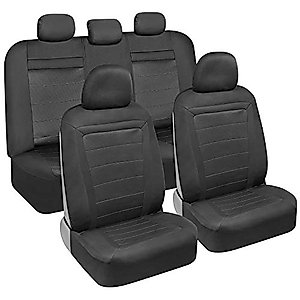 carXS FreshMesh Car Seat Covers Full Set with Black Accent – Mesh Front Seat Covers with Split Bench Back Seat Protector, Interior Covers for Auto Truck Van SUV