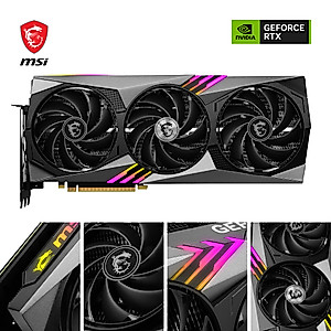 MSI GeForce RTX 4070 Ti GAMING X TRIO 12G Gaming Graphics Card - 12GB GDDR6X, 2760 MHz, PCI Express Gen 4, 192-bit, 3X DP v 1.4a, HDMI 2.1a (Supports 4K & 8K HDR)