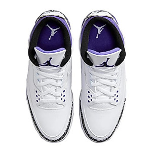 Nike Men's Air Jordan 3 Retro Basketball Shoes, White/Black-dark Iris-cement G, 10.5
