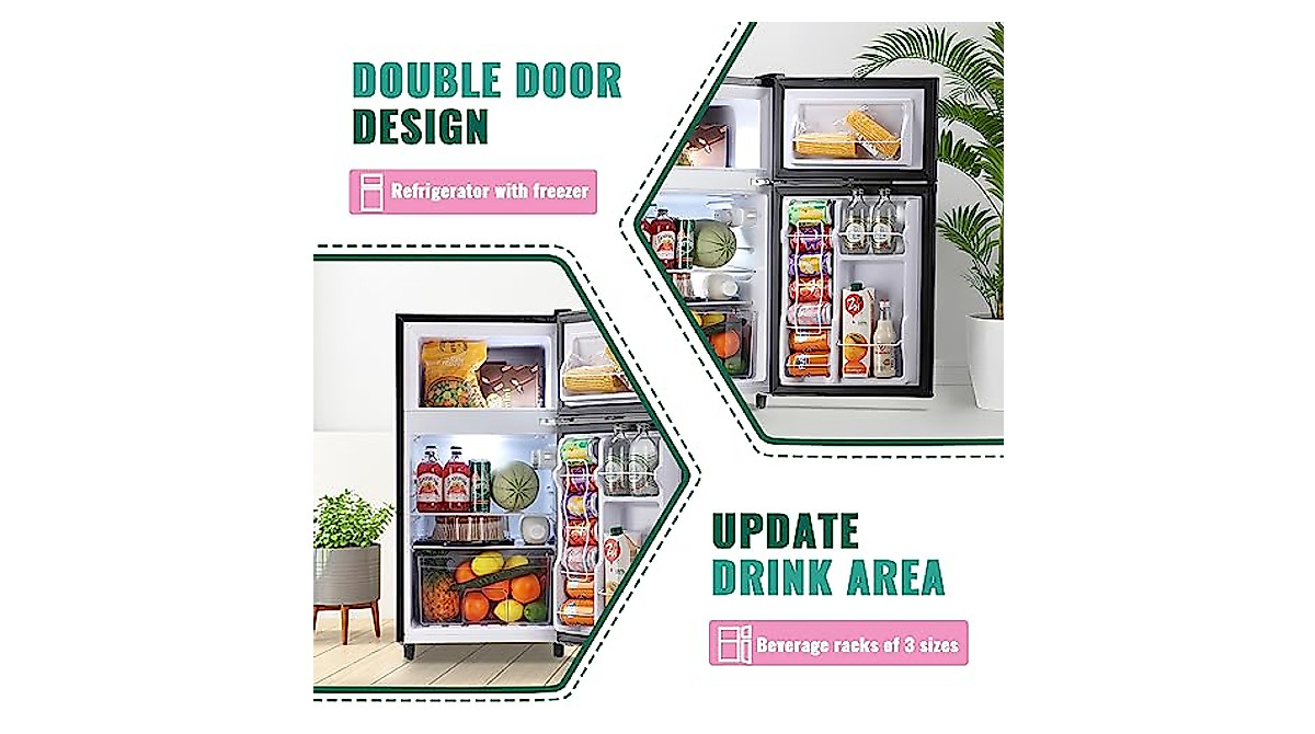 WANAI Compact Refrigerator - 3.5 CU.FT Mini Fridge