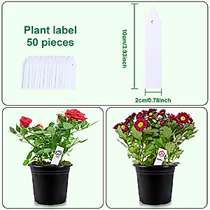 50 Pcs 0.5 Gallon Black Plastic Plant Nursery Pots 6 Inches Seed Starting Pots Containers with 50 Labels