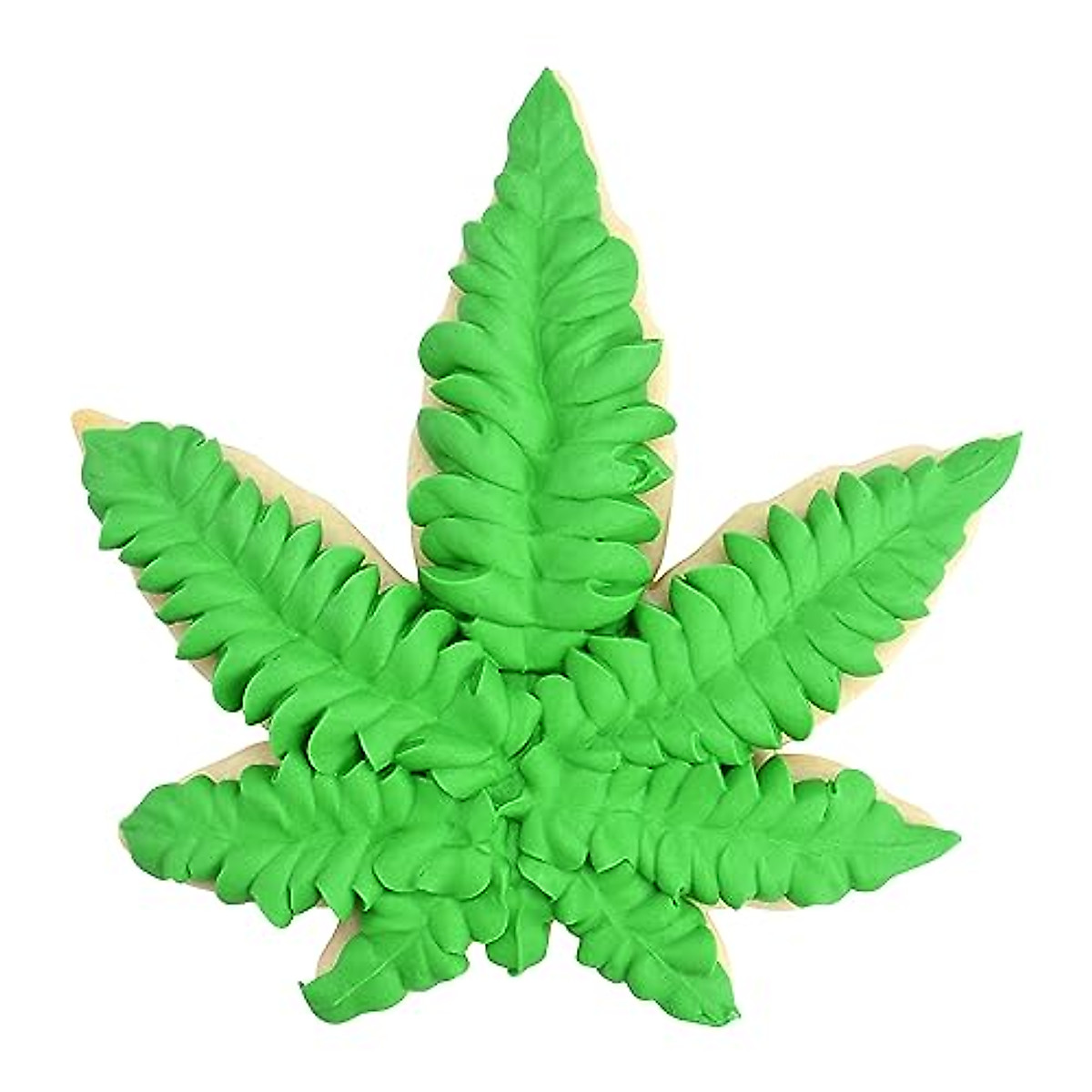 R&M Marijuana Leaf 4" Green Polyresin Coated Cookie Cutter