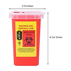 Lurrose Blades Dispenser Case Disposal Container Razor Cutter Recycling Box Barber Storage Bank for Barbershop Salon Home Use, 1PC Red