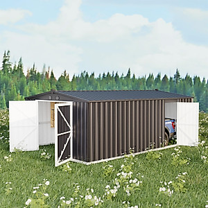 Outdoor Storage Shed 20x13 FT, Multifunctional Large Metal Garden Shed Backyard Utility Carports with 2 Doors and 4 Vents for Car,Truck, Garbage Can,Tool,Lawnmower