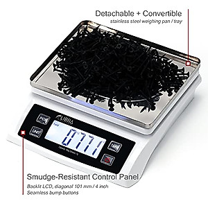 110 lb (50 kg) Digital Postal Scale, Piece Counting, Wide Stainless Steel Pan, AC Adapter, Backlit LCD, Multiple Weight Unit, Capacity: Max 50 kg (110 lb), MIN 5 g (0.2 oz), Division 1 g / 0.1 oz