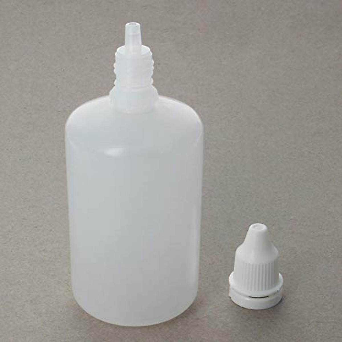 Othmro 3.3oz PE Lab Eye Plastic Dropper Bottles 3pcs, 100ml Squeezable Eye Liquid Dropper Thin Mouth Via of Liquid Sample Seal Storage Bottle with Childproof White Cap