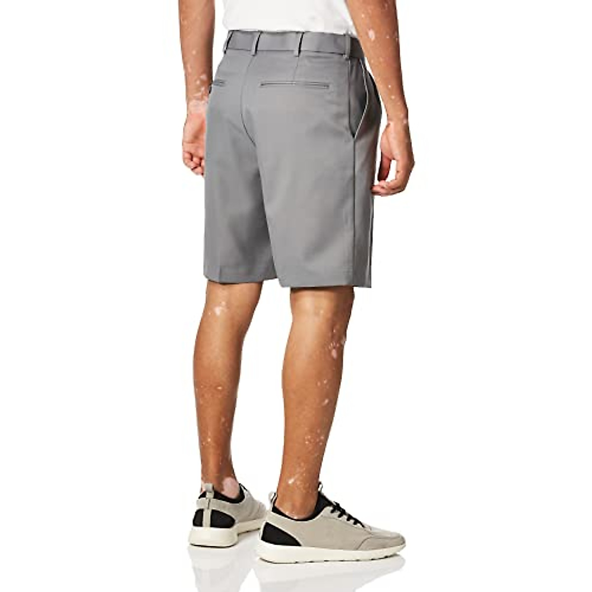 PGA TOUR Men's Double Pleat Expandable Golf Short, Quiet Shade, 36
