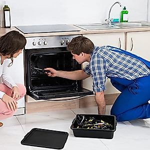 Hommp 3-Pack Commercial Bus Box, 13 L Black Plastic Bus Tub with Lid