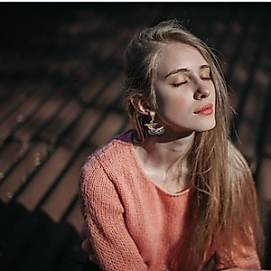 ELEARD Mardi Gras Earrings for Women Fleur De Lis Mask Drum Drop Dangle Earrings Costume Party Parade Earrings Festive Holiday Gifts