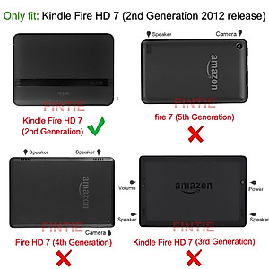 Fintie Folio Case for Kindle Fire HD 7" (2012 Old Model) - Slim Fit Leather Cover with Auto Sleep/Wake Feature (Will only fit Amazon Kindle Fire HD 7, Previous Generation - 2nd), Black