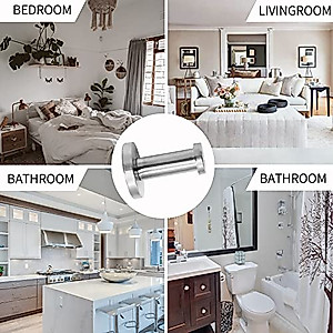 Uenhoy 6 Pack Bathroom Robe Towel Hooks 2 Inch Wall Mounted Coat Hooks Stainless Steel Robe Hooks, Clothes Hook Hanger Hat Hooks for Bedroom Kitchen, Brushed Nickel