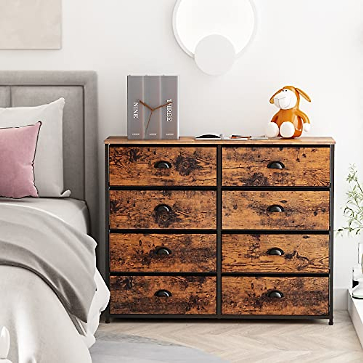 Large Dresser TV Stand Storage Organizer Closet for Clothes,Bedroom,Dresser with Shelf and Drawers Nightstand Set Entryway,Kitchen,Office Furniture